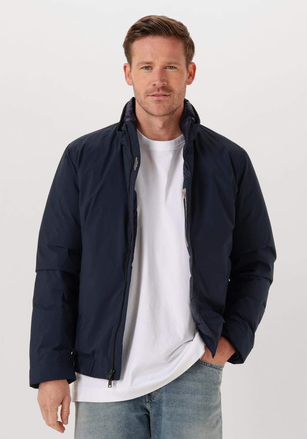 Donkerblauwe WOOLRICH Jack CLOUD LEWIS BOMBER | Assem