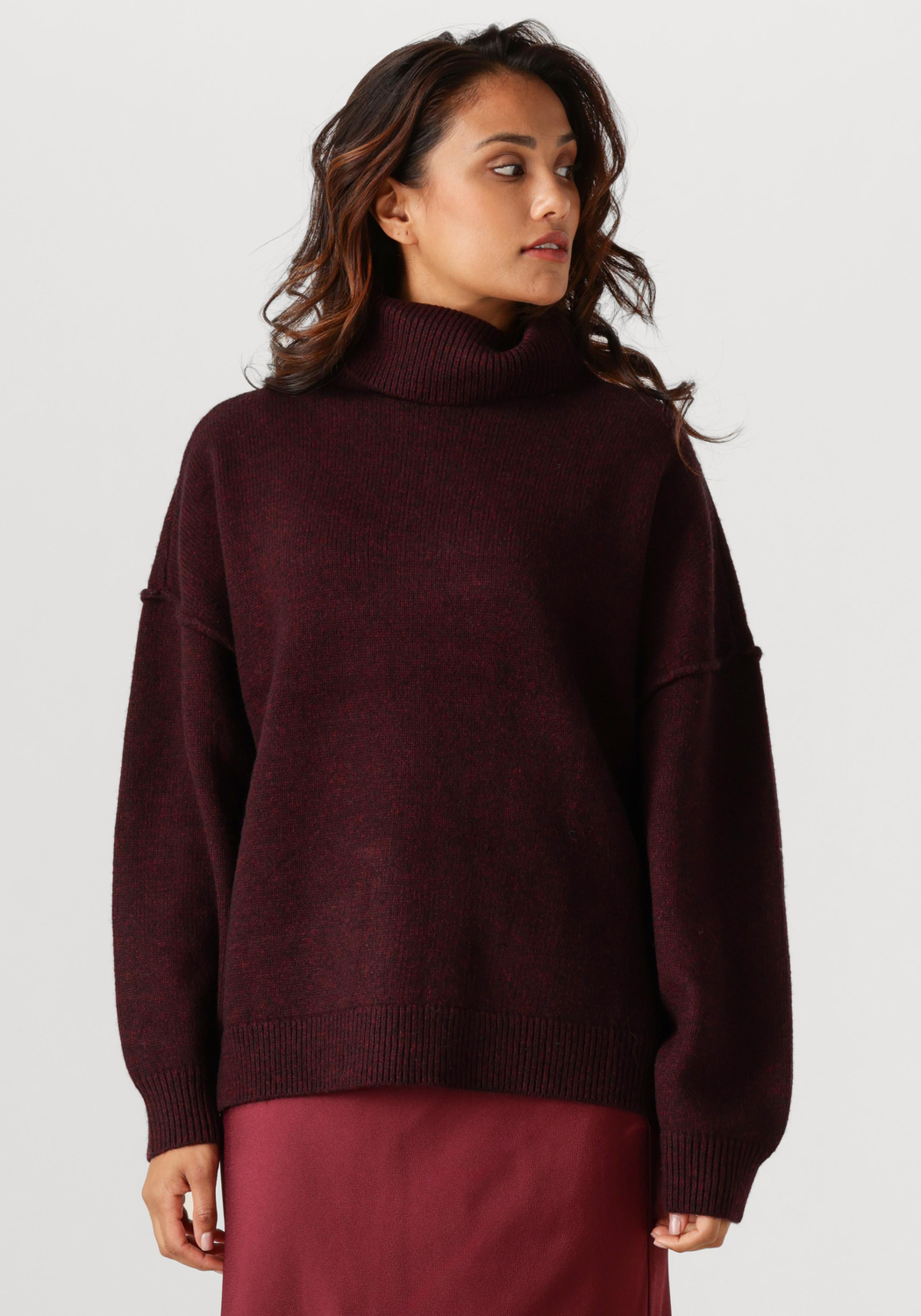 Bordeaux CO'COUTURE Trui MAJA SLIT ROLLNECK KNIT | Assem