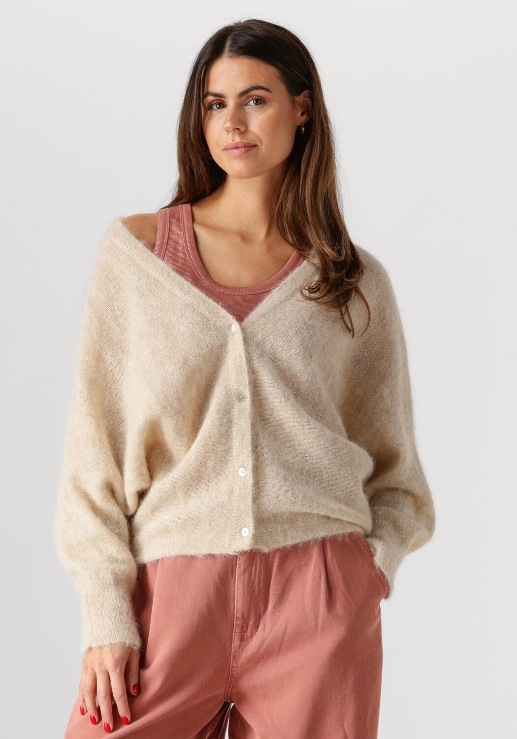 Beige SUMMUM Vest OVERSIZED CARDIGAN FEATHER LIGHT | Assem