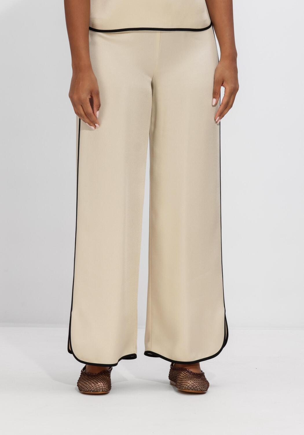 Beige FORTE FORTE Pantalon ENVERS SATIN SHINY CROPPED PANTS | Assem