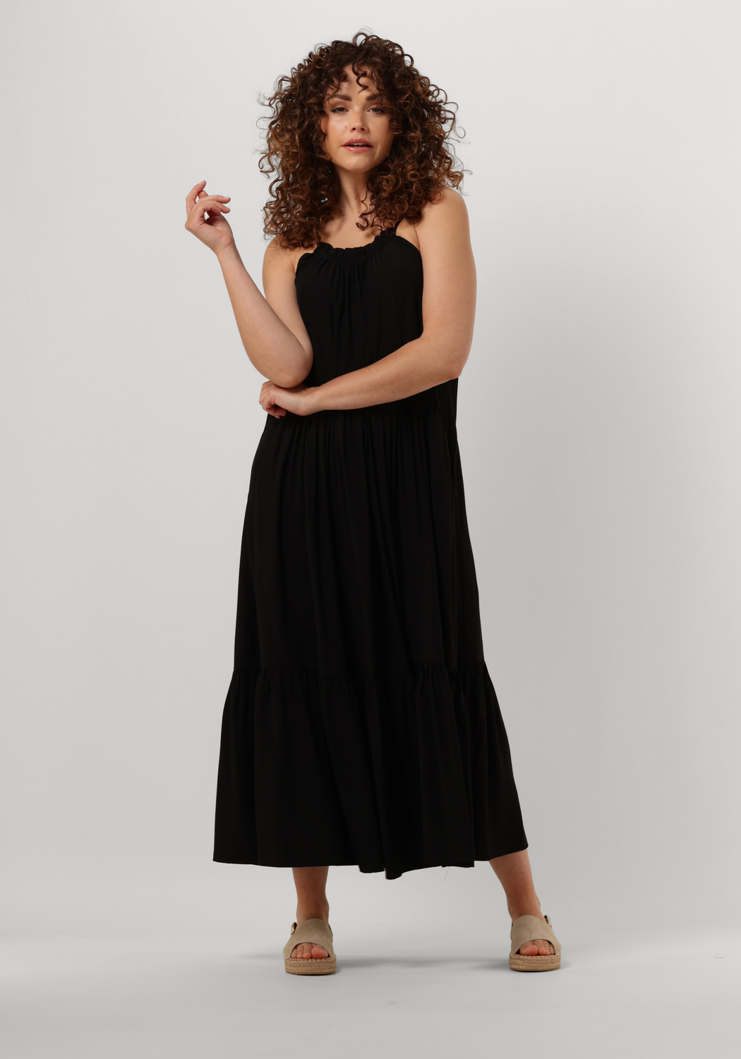 Zwarte CO'COUTURE Maxi jurk SUNRISE GREECE STRAP DRESS | Assem