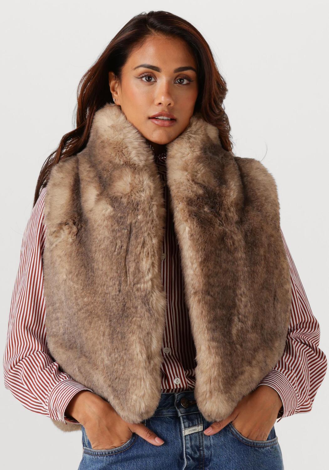 Zand VANESSA BRUNO Faux fur jas MARCELLO VEST | Assem
