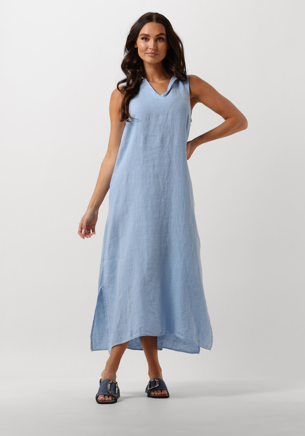 Blauwe PENN & INK Midi jurk S24Z653LTD | Assem