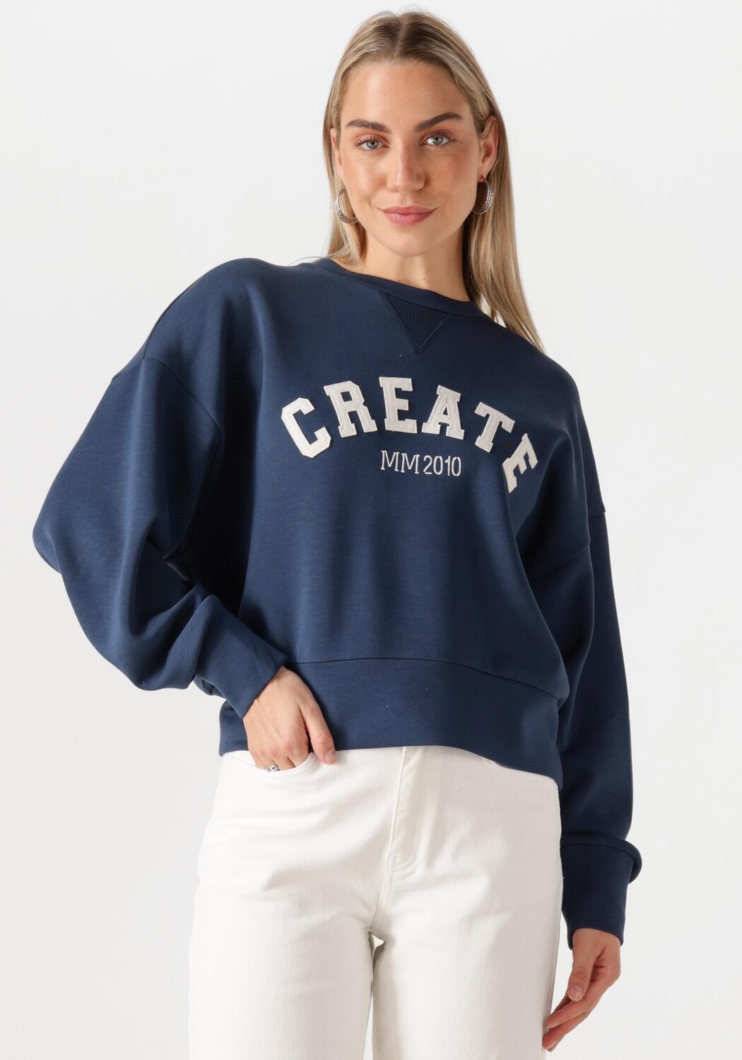 Donkerblauwe MOS MOSH Trui MMCELLI O-LS SWEATSHIRT | Assem