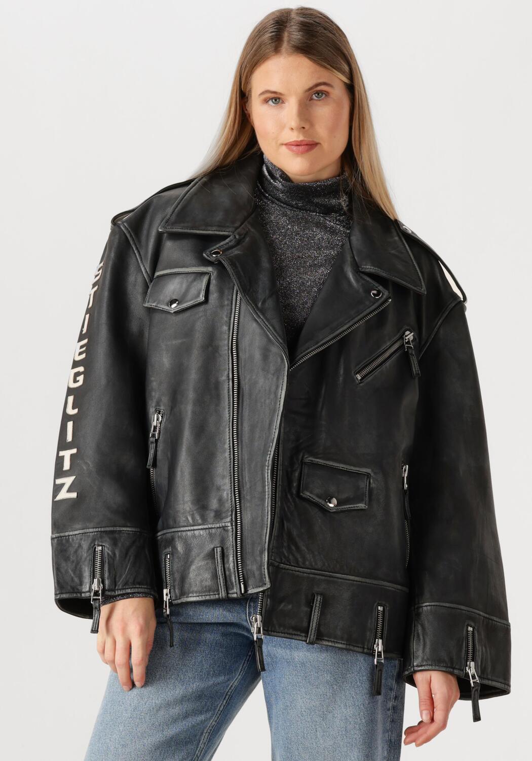 Zwarte STIEGLITZ Leren jas NICOLAS LEATHER JACKET | Assem