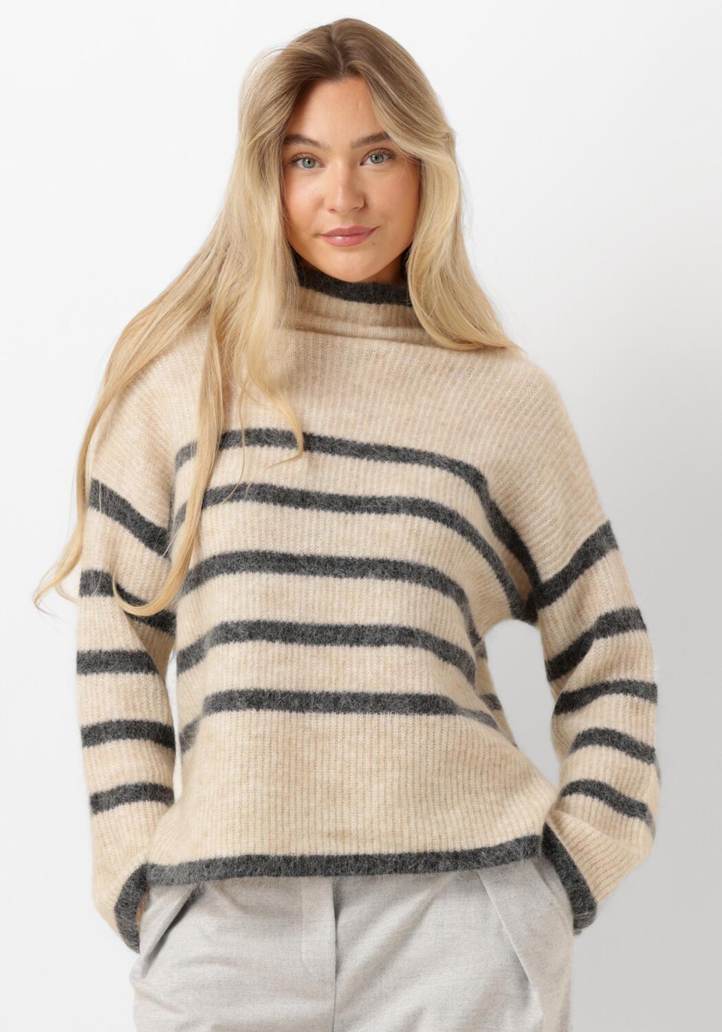 Zand SECOND FEMALE Trui OVALIS KNIT T-NECK | Assem